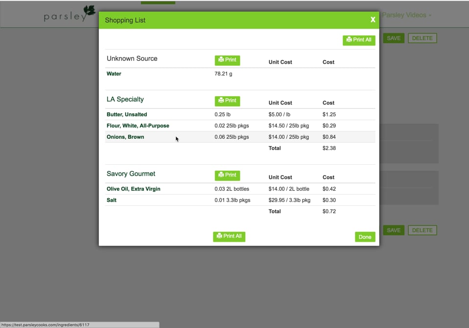 Using Ingredient Yields - Parsley | Culinary Software for Chefs