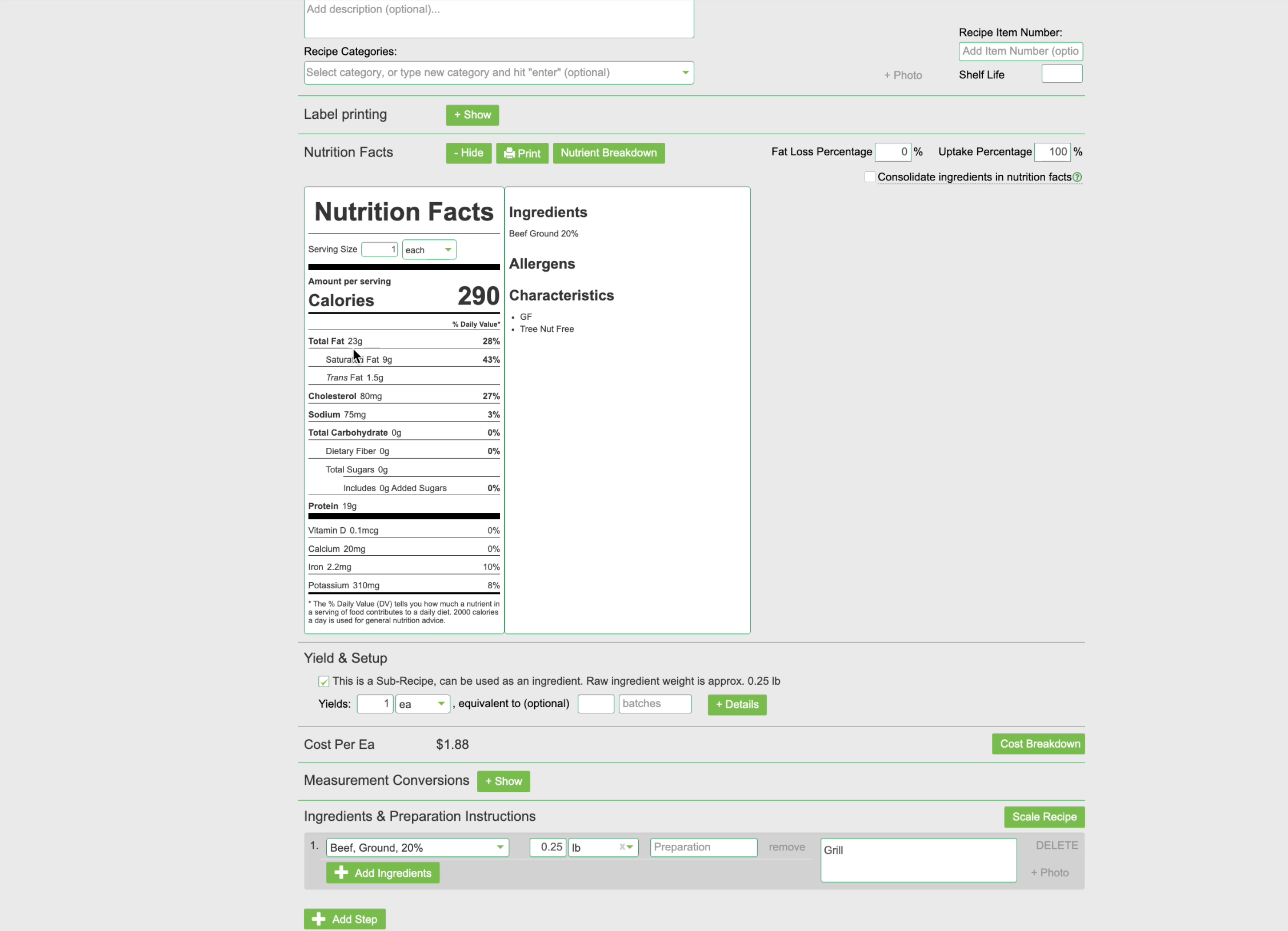 Nutrition Fat Loss Percentage - Parsley | Culinary Software for Chefs Nutrition Fat Loss Percentage - Parsley | Culinary Software for Chefs