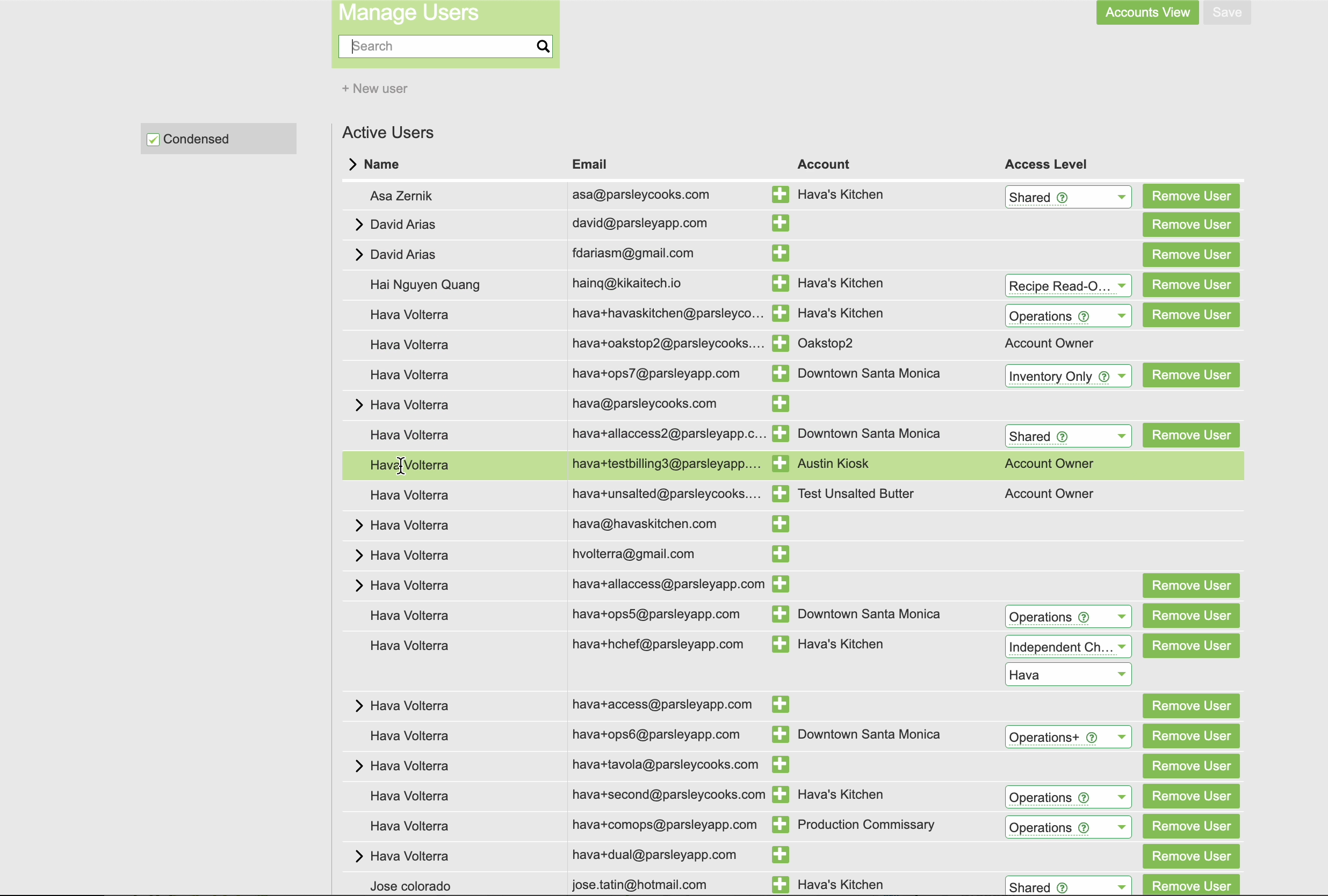Managing Users in Multi-Location Accounts - Parsley | Culinary Software ...